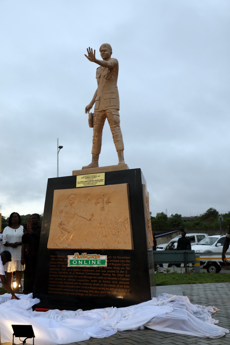 Statue of Major Maxwell Adam Mahama unveiled at the Airport Hills ...