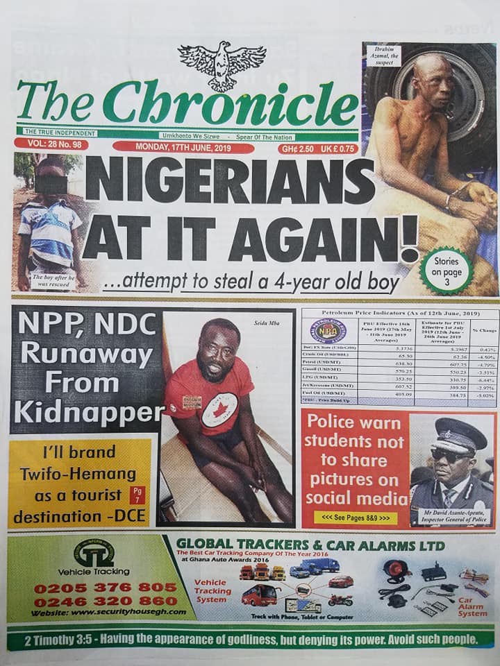Newspaper Headlines: Monday, June 17, 2019 - Adomonline.com