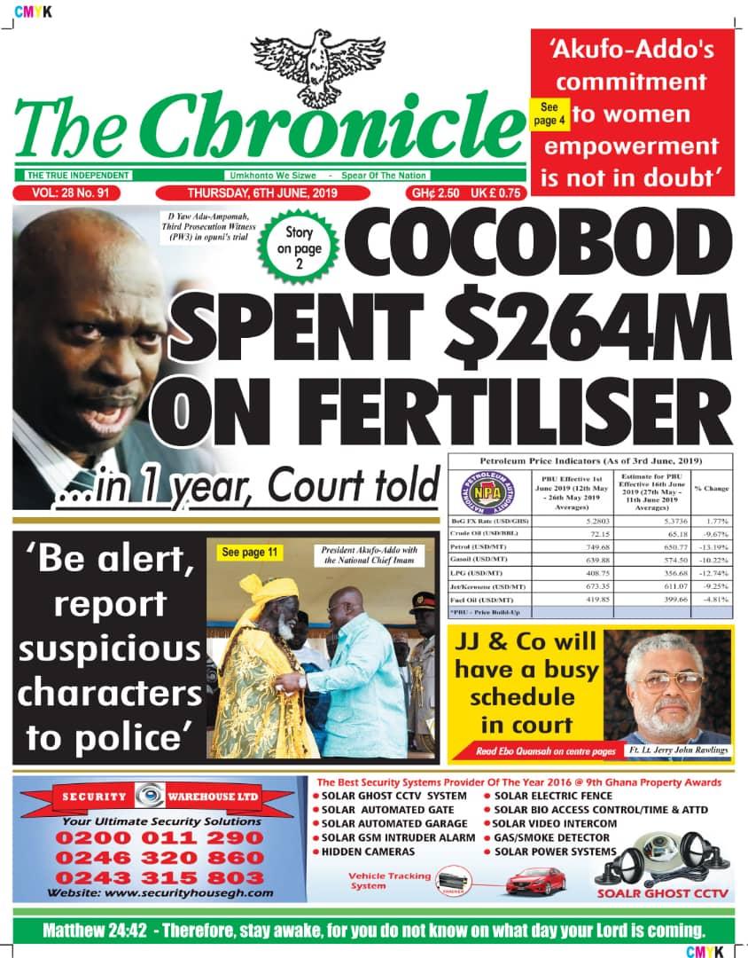 Newspaper Headlines: Thursday, June 6, 2019 - Adomonline.com