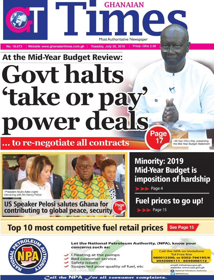 Newspaper Headlines : Tuesday, July 30, 2019 - Adomonline.com