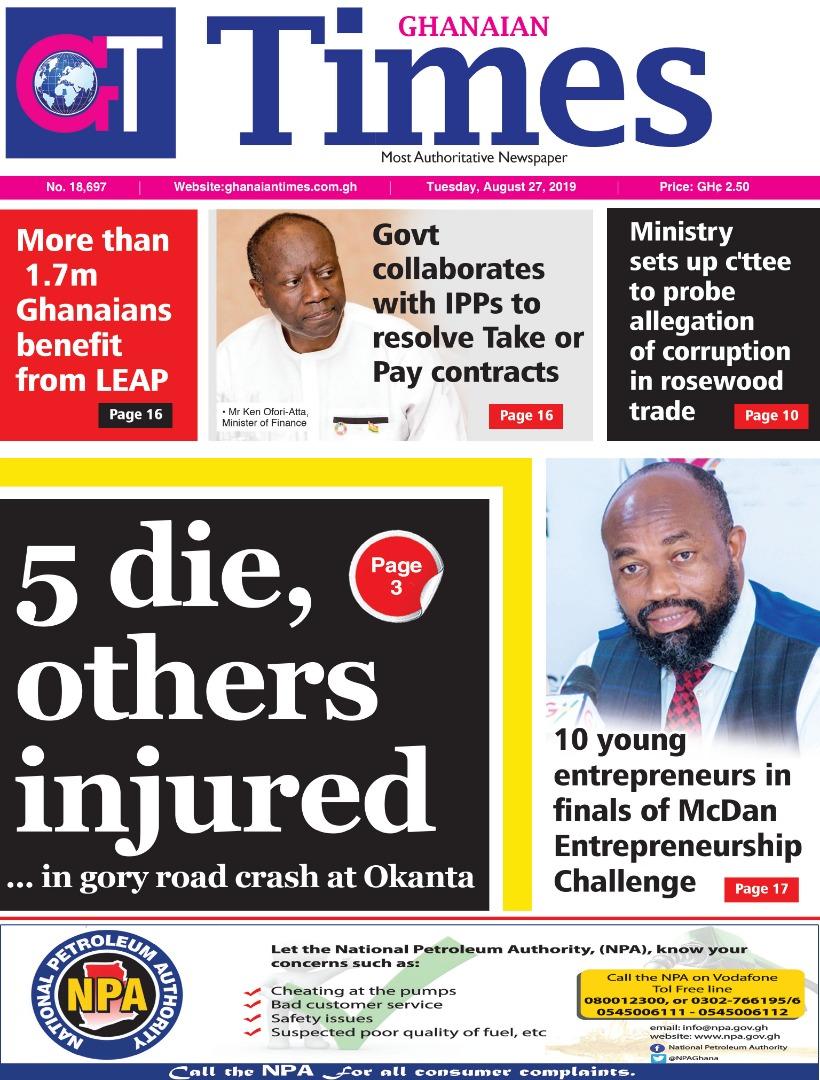 Newspaper Headlines: August 27, 2019 - Adomonline.com