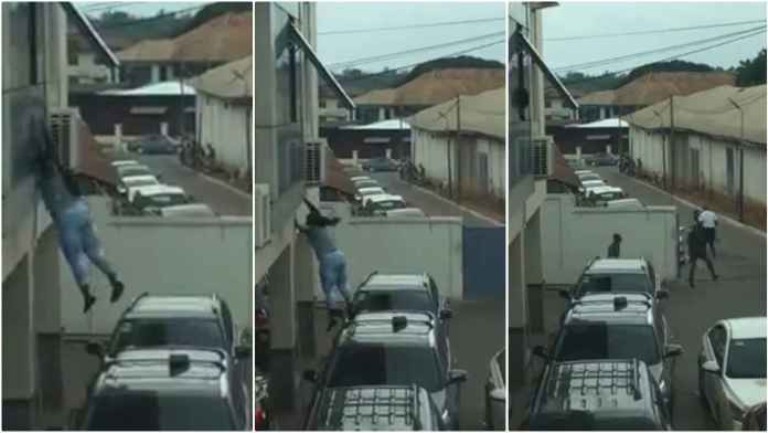 Watch: How a lady escaped after robbing a bank - Adomonline.com