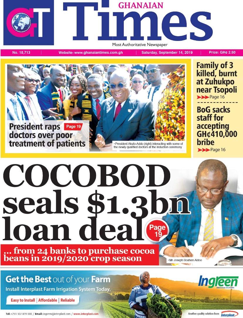 Check out the weekend's major newspaper headlines - Adomonline.com