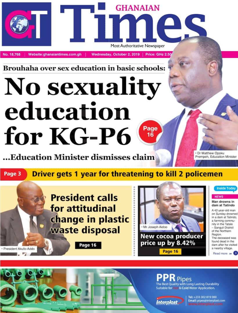 Newspaper Headlines: October 2, 2019 - Adomonline.com