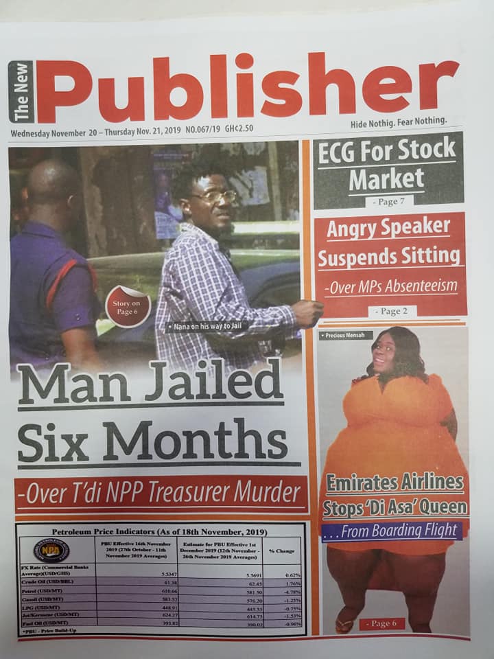 Newspaper Headlines: Wednesday, November 20, 2019 - Adomonline.com