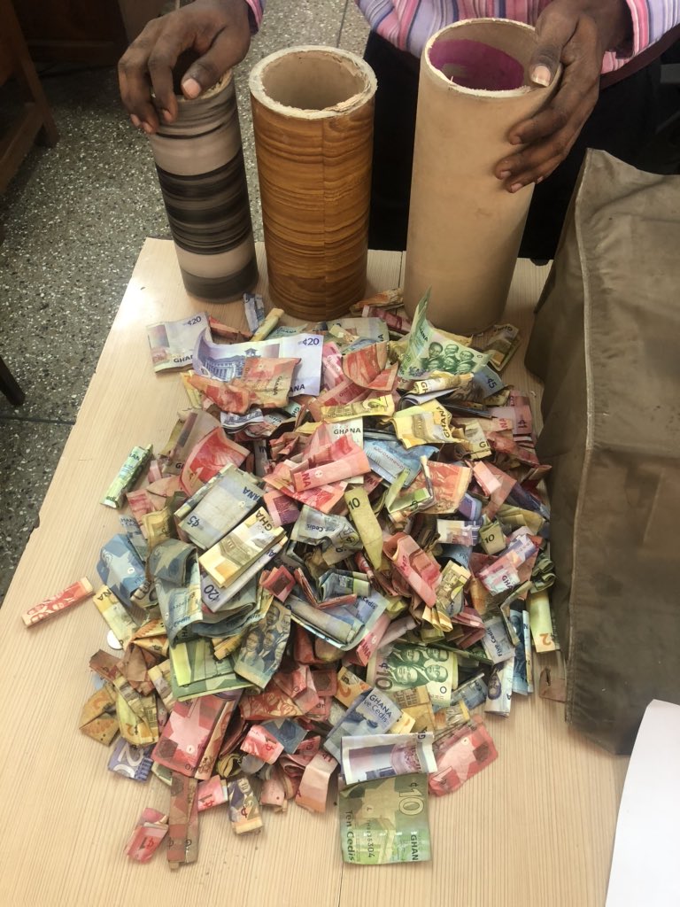 Photos: Man breaks 'susu' boxes he started on 1st January; makes GH¢ ...