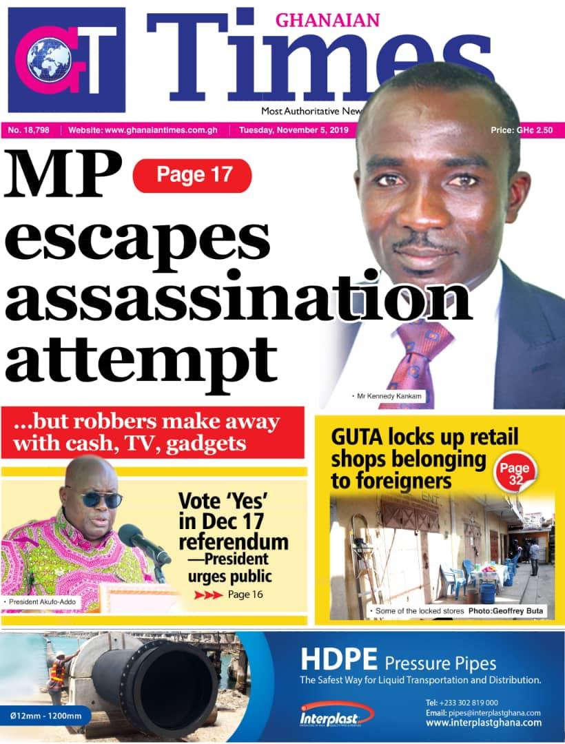 Newspaper Headlines: Tuesday, November 5, 2019 - Adomonline.com
