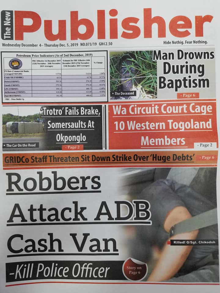 Newspaper Headlines: Wednesday, December 4, 2019 - Adomonline.com