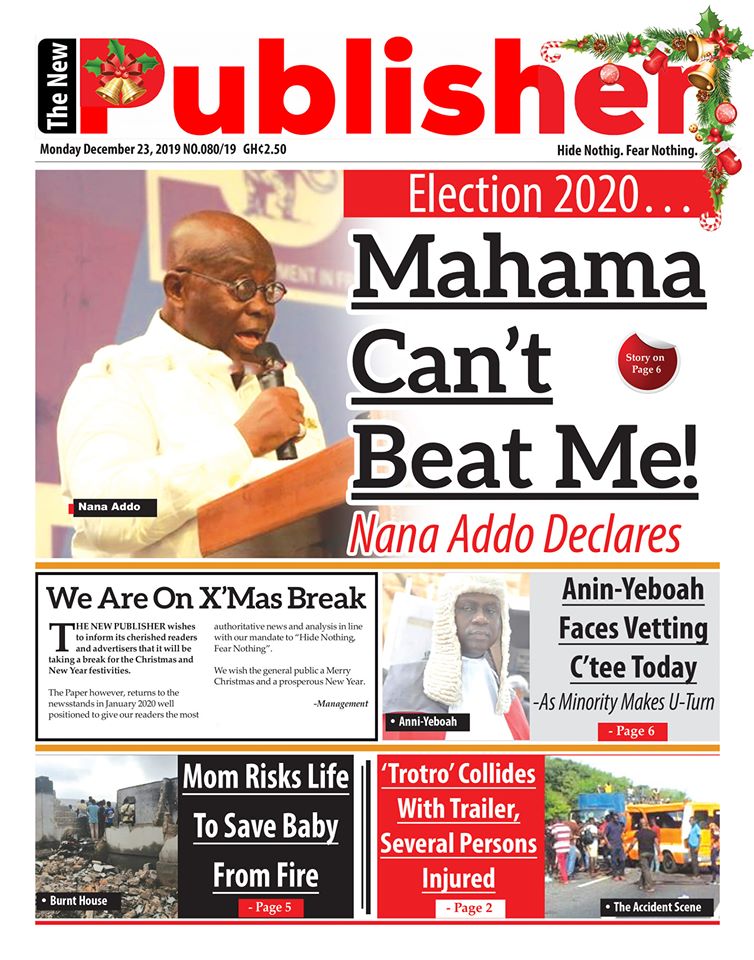 Newspaper Headlines: Monday, December 23, 2019 - Adomonline.com