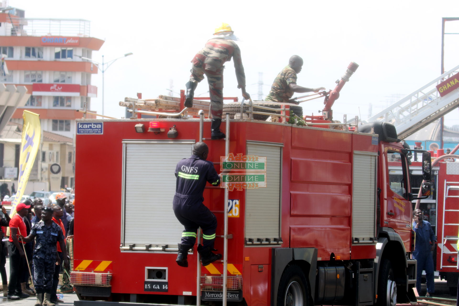 Exclusive photos of firefighters in action at GRA office in Accra ...