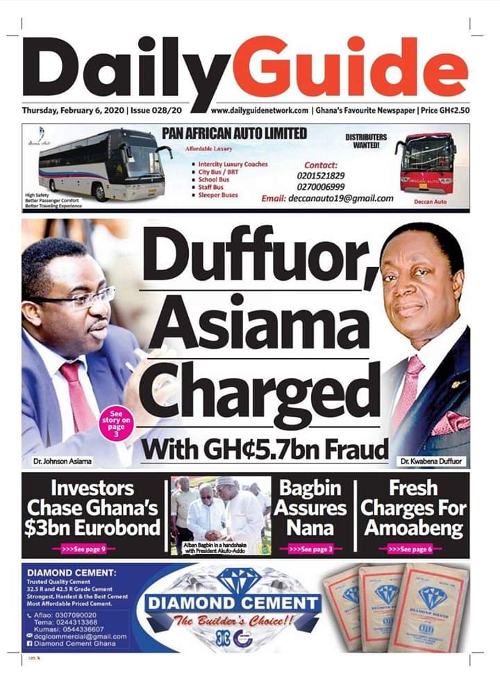 Newspaper Headlines: Thursday, February 6, 2020 - Adomonline.com