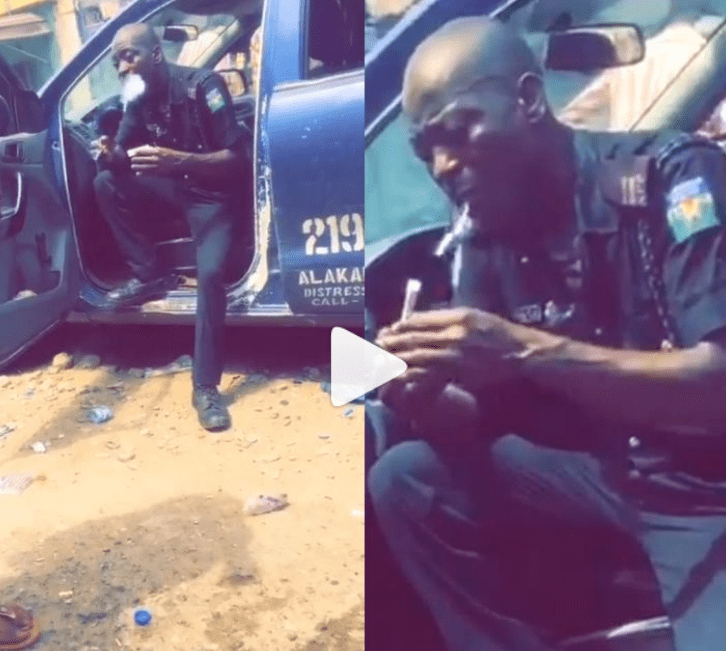 Watch how a police officer was caught smoking 'wee' while on duty ...