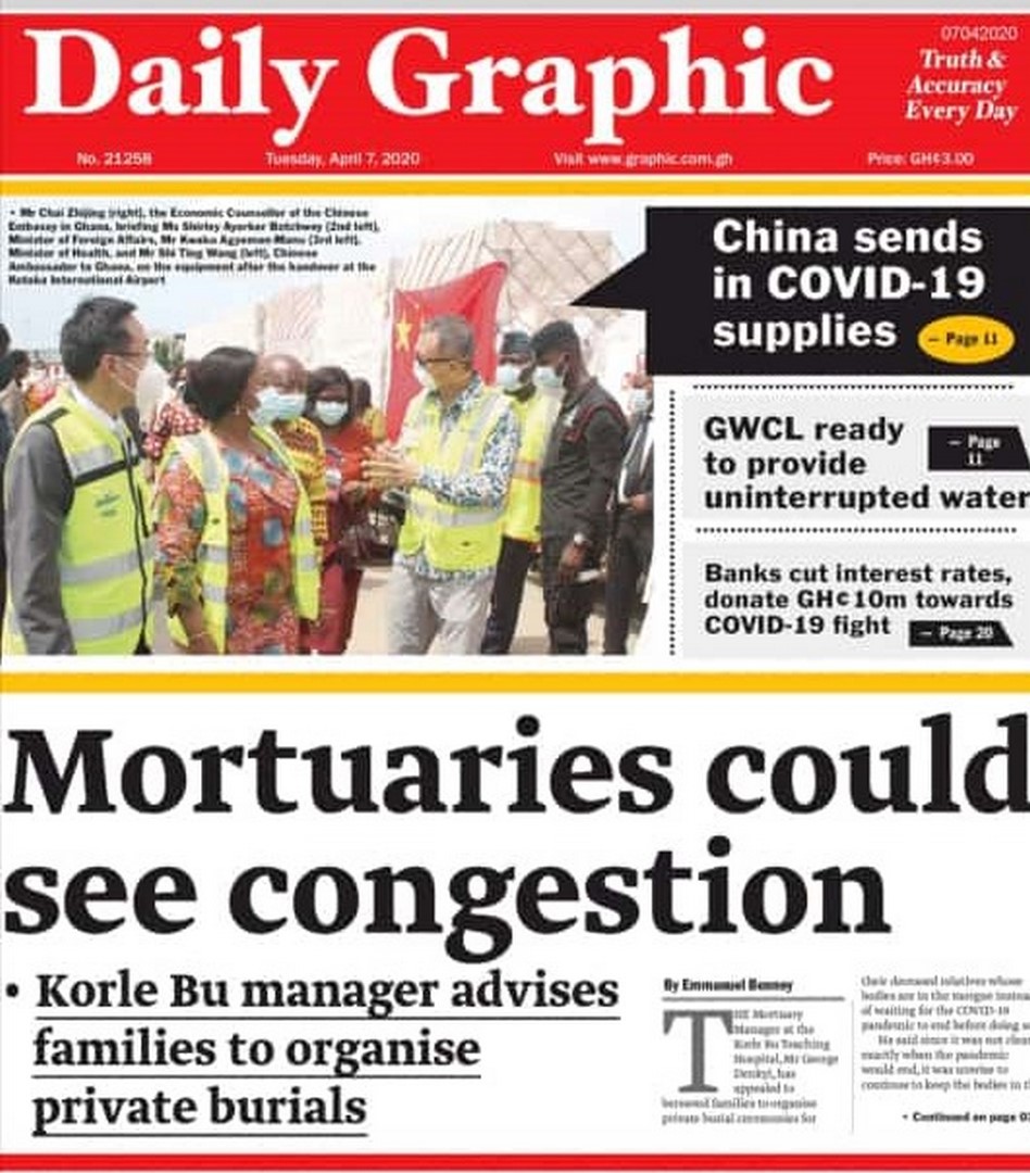 Newspaper Headlines: Tuesday, April 7, 2020 - Adomonline.com