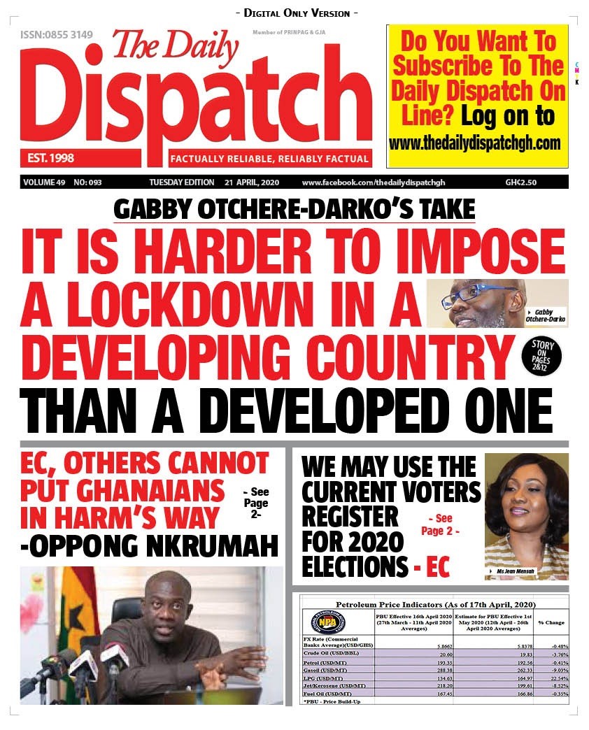 Newspaper Headlines: Tuesday, April 21, 2020 - Adomonline.com