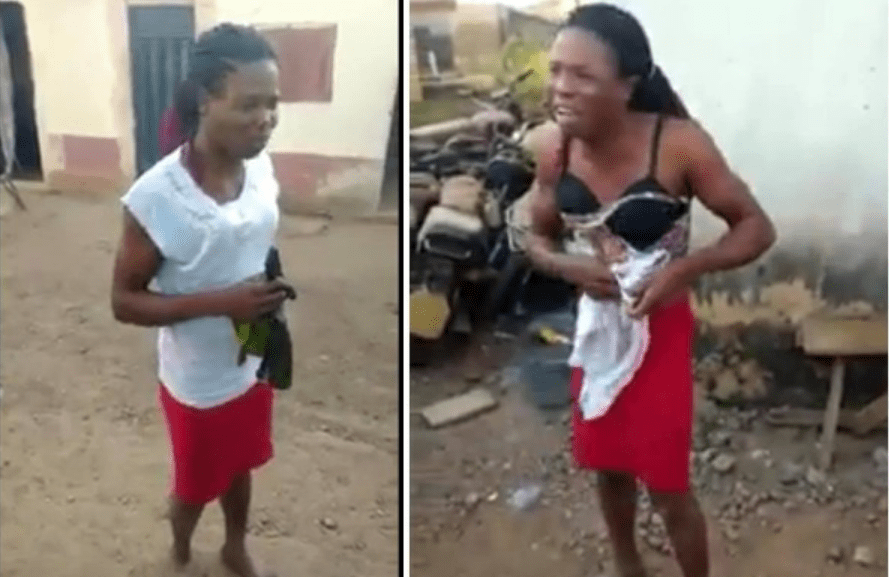 Nigerian Man Working As A Female Househelp Forced To Remove His Cloths After Being Caught 