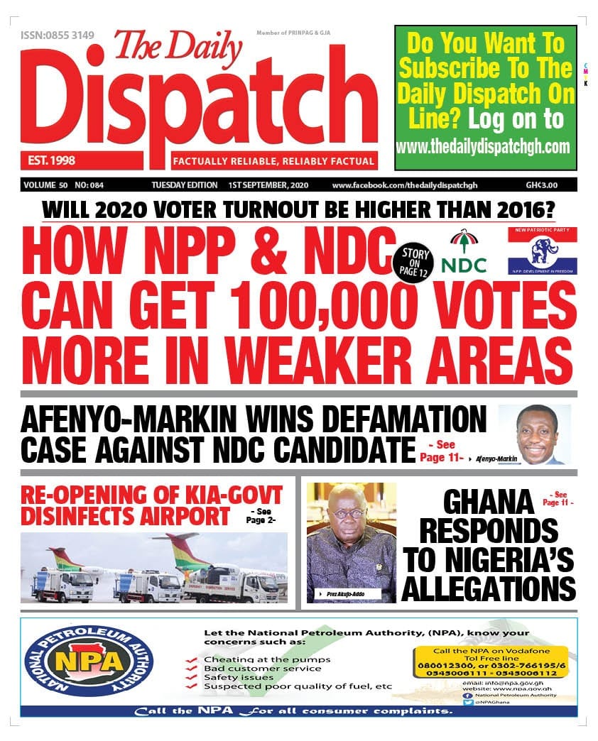 Newspaper Headlines: Tuesday, September 1, 2020 - Adomonline.com