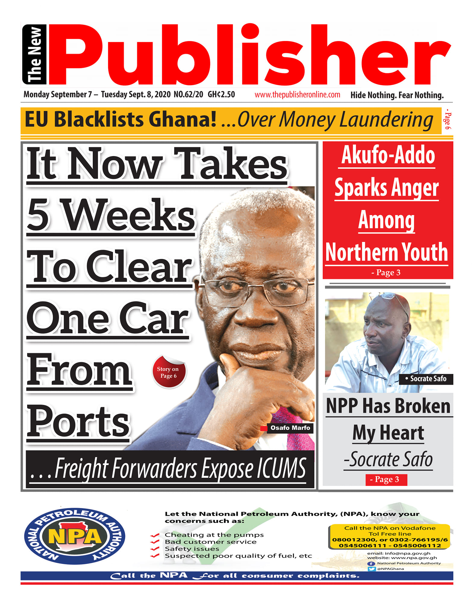 Newspaper Headlines: Monday, September 7, 2020 - Adomonline.com