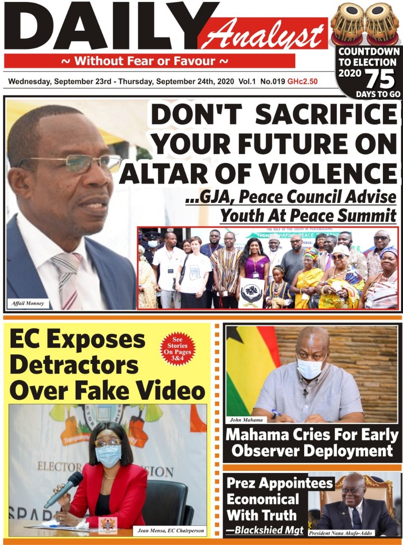 Newspaper Headlines: Wednesday, September 23, 2020 - Adomonline.com