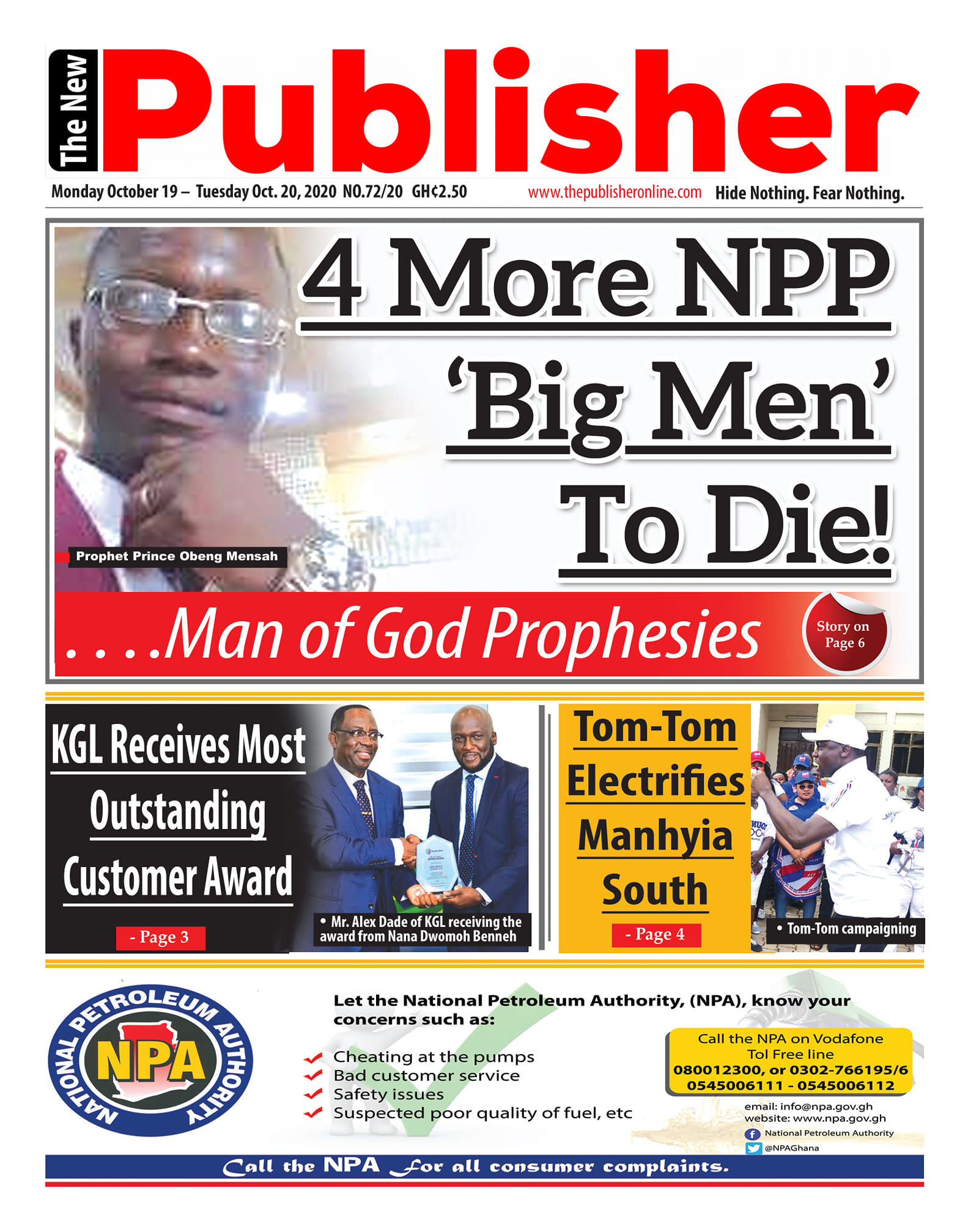Newspaper Headlines: Monday, October 19, 2020 - Adomonline.com