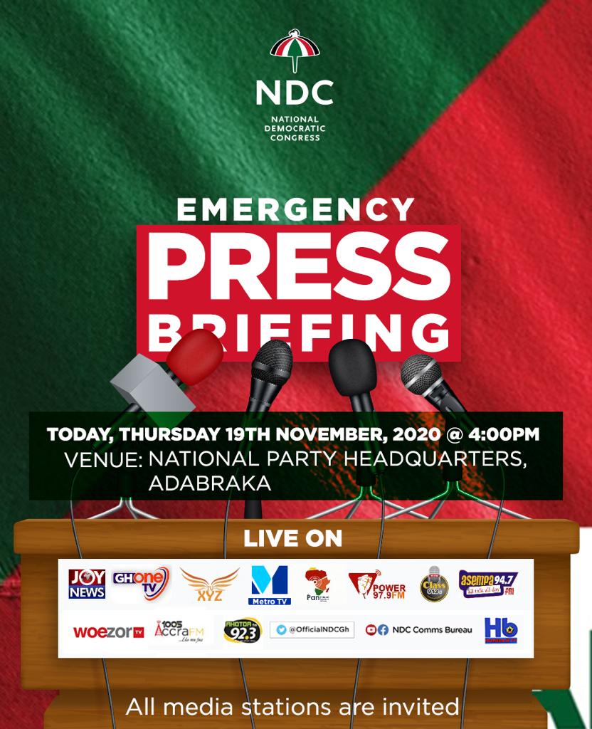 NDC to hold emergency press conference - Adomonline.com