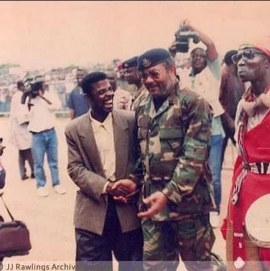Check out rare photo of Rawlings with popular Ghanaian comedians ...