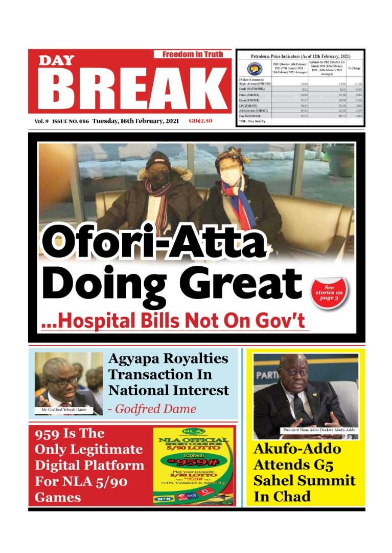 Newspaper Headlines: Tuesday, February 16, 2021 - Adomonline.com