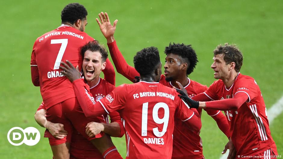 Bayern celebrate winning ninth straight Bundesliga with 6-0 victory ...