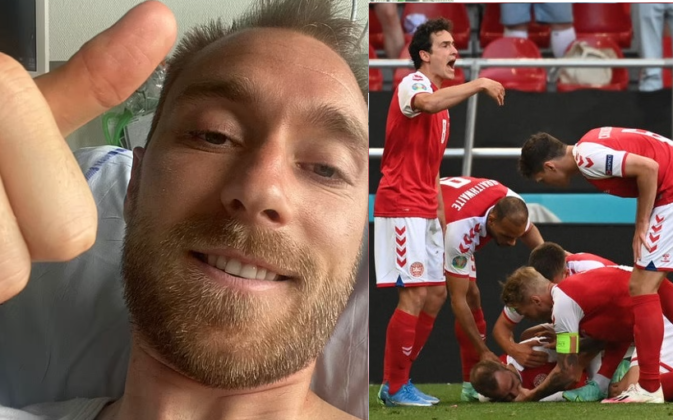 Euro 2020: Christian Eriksen shares first photo in hospital after ...