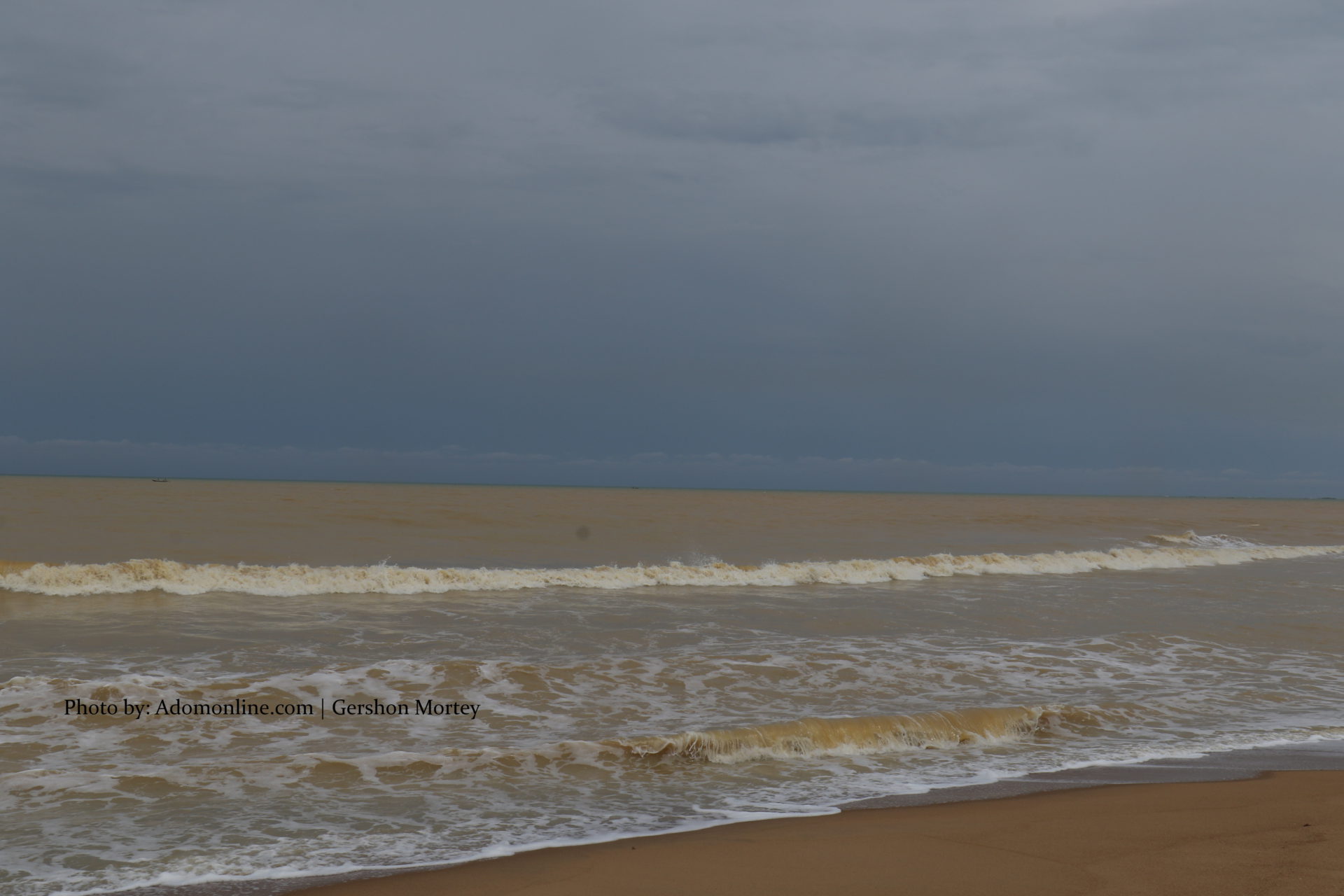 Galamsey: Where River Pra meets the sea at Shama; sea colour now brown ...