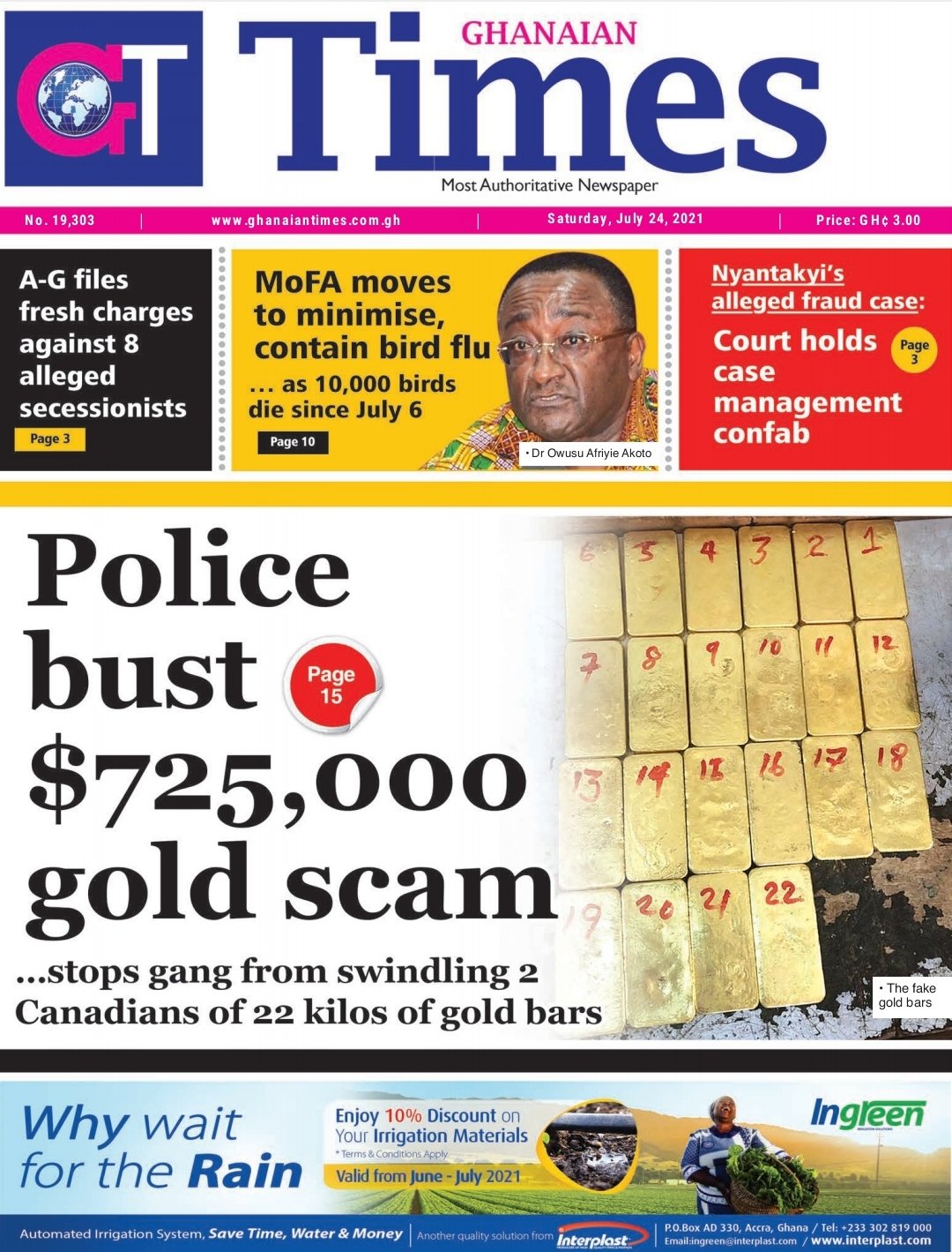 The Weekend's Newspaper Headlines - Adomonline.com