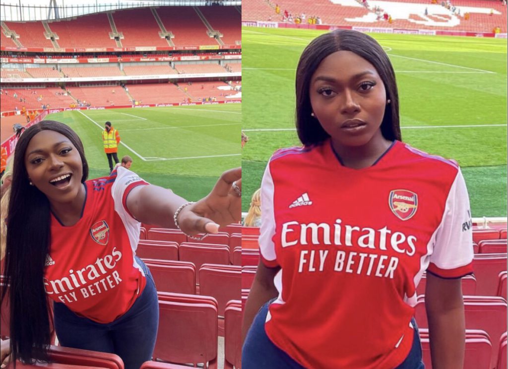 Ghanaian singer storms Emirate stadium to support Arsenal - Adomonline.com