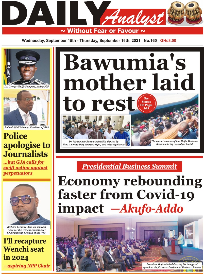 Newspaper Headlines: Wednesday, September 15, 2021 - Adomonline.com