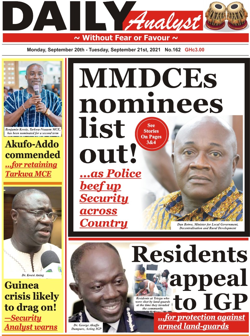 Newspaper Headlines: Monday, September 20, 2021 - Adomonline.com