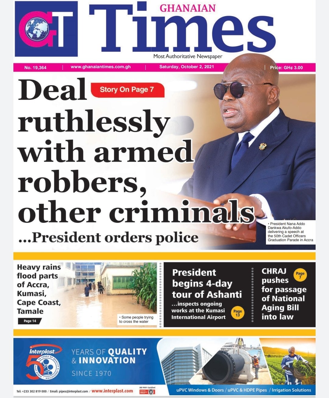 The Weekend's Newspaper Headlines - Adomonline.com