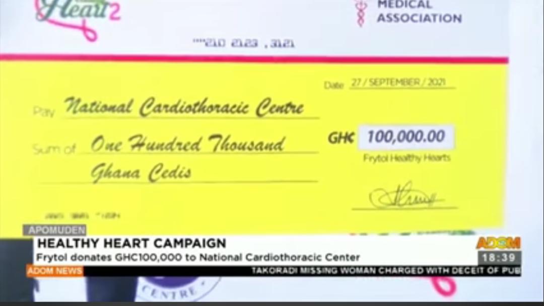 Frytol donates GHC100, 000 to National Cardiothoracic Centre ...