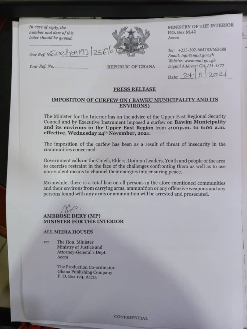 Curfew imposed at Bawku - Adomonline.com
