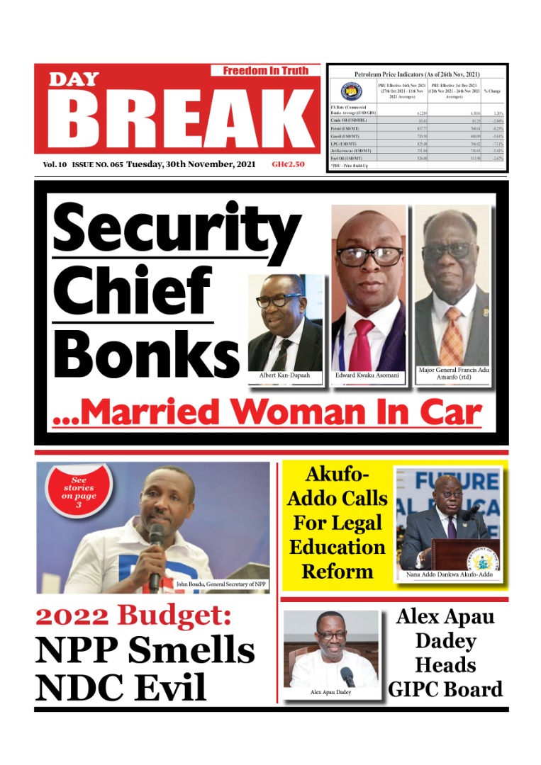 Newspaper Headlines: Tuesday, November 30, 2021 - Adomonline.com