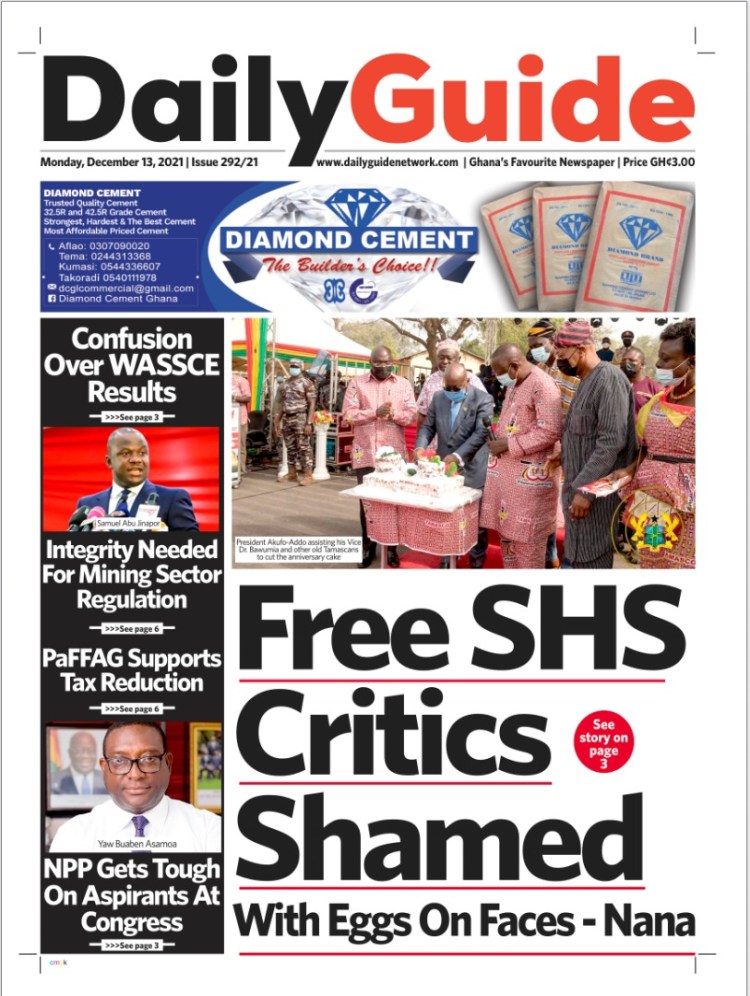 Newspaper Headlines: Monday, December 13, 2021 - Adomonline.com
