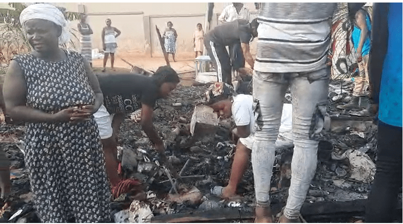 Fire ravages 12 shops at Agbogba [Photos] - Adomonline.com