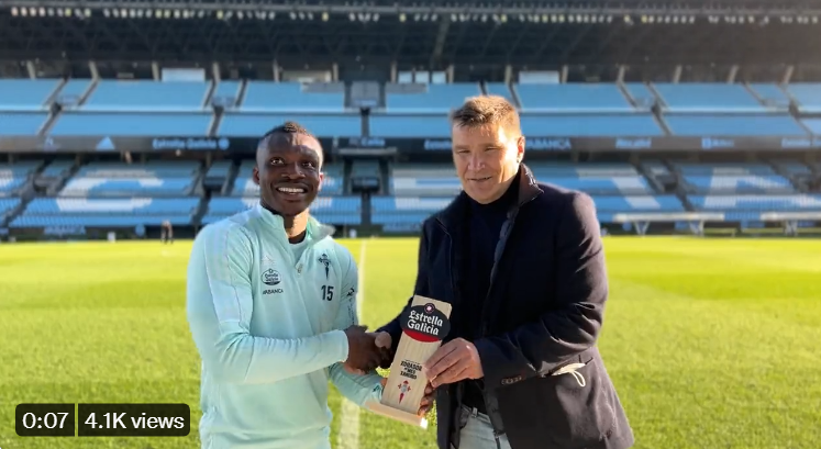 Joseph Aidoo named Celta Vigo player of the month for January ...