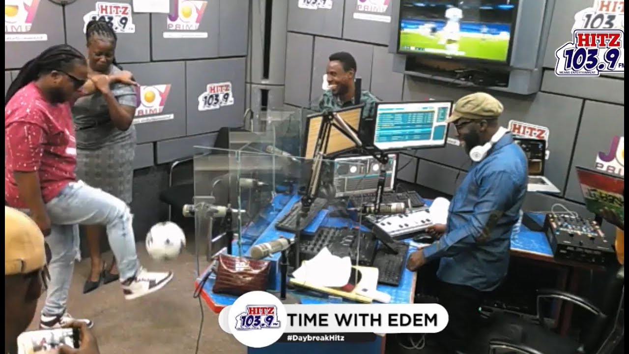 Rapper Edem shows off his ball juggling skills at Hitz FM [Video]