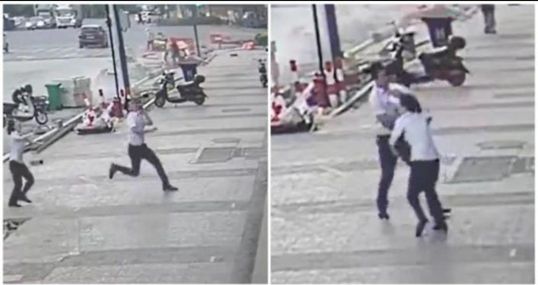 Video shows miraculous moment man catches toddler falling from 6th ...
