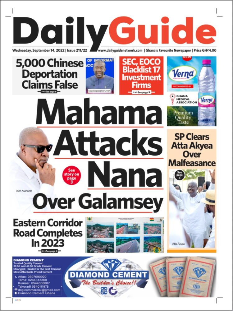 Newspaper Headlines: Wednesday, September 14, 2022 - Adomonline.com