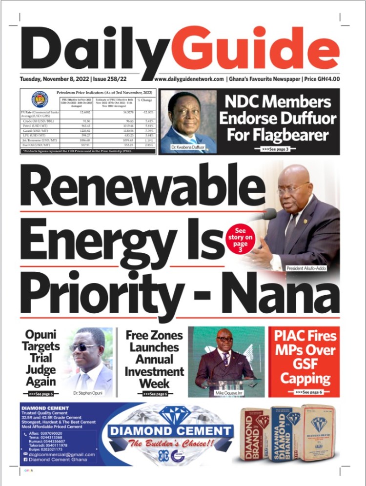 Newspaper Headlines: Tuesday, November 8, 2022 - Adomonline.com