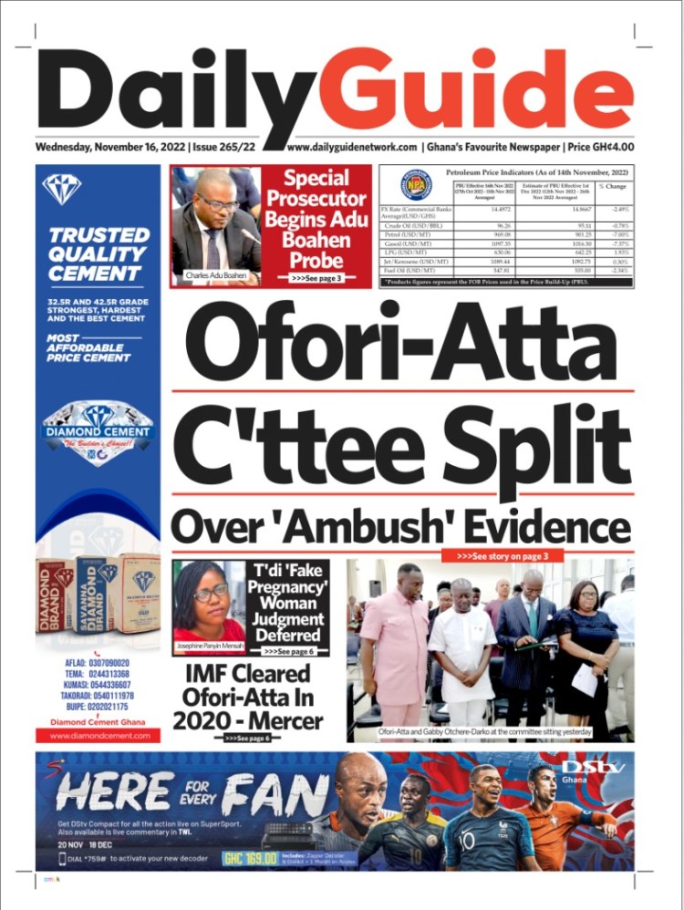 Newspaper Headlines: Wednesday, November 16, 2022 - Adomonline.com