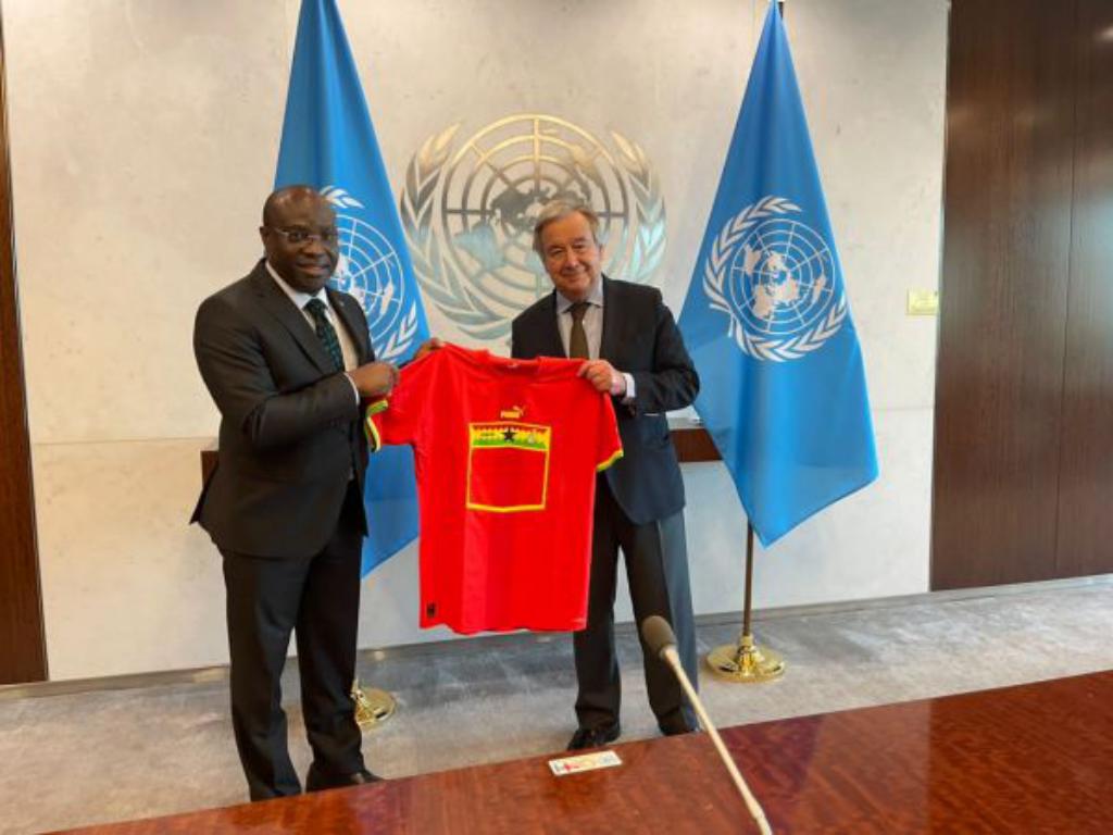 UN General Secretary gifted Black Stars jersey - [Photos] - Adomonline.com