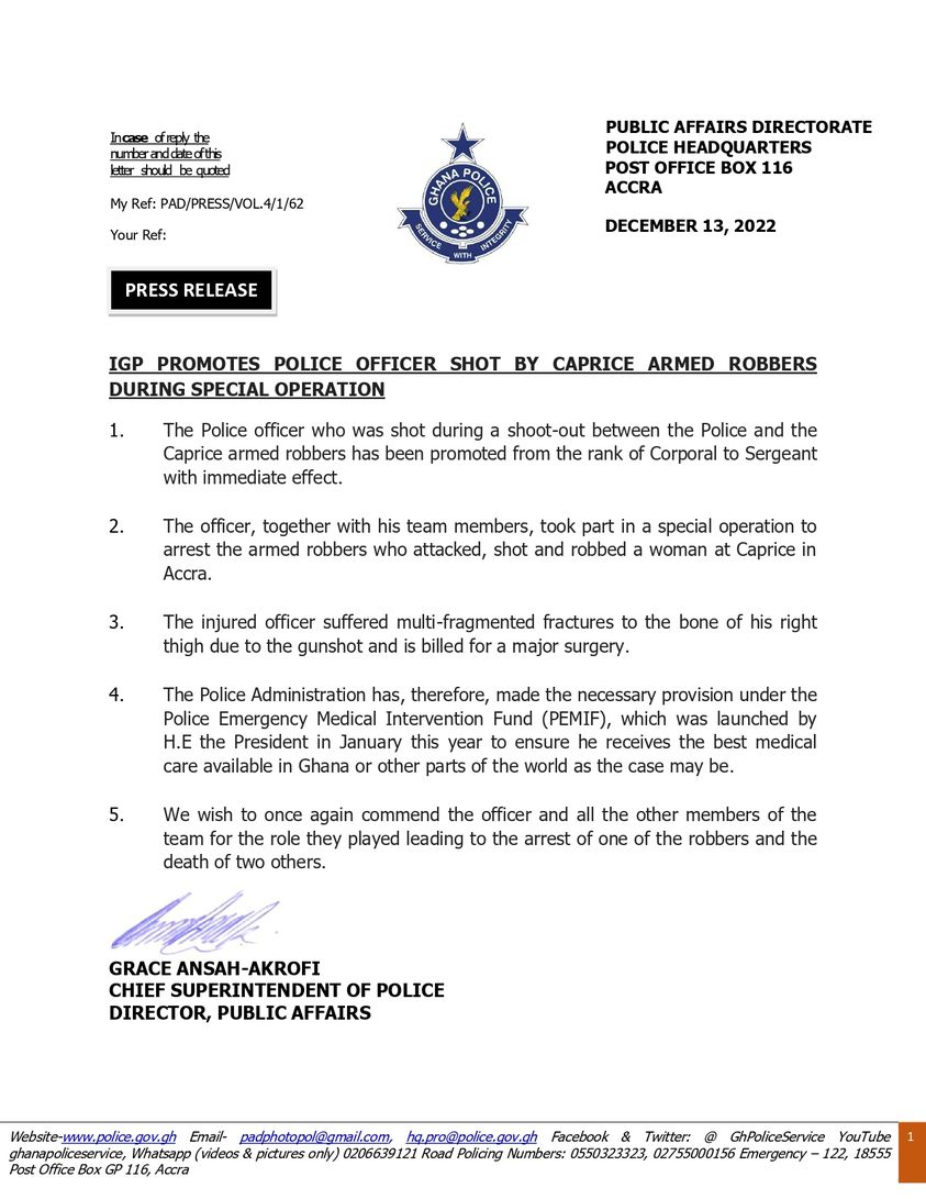 Caprice robbery: IGP promotes policeman shot during special operation ...