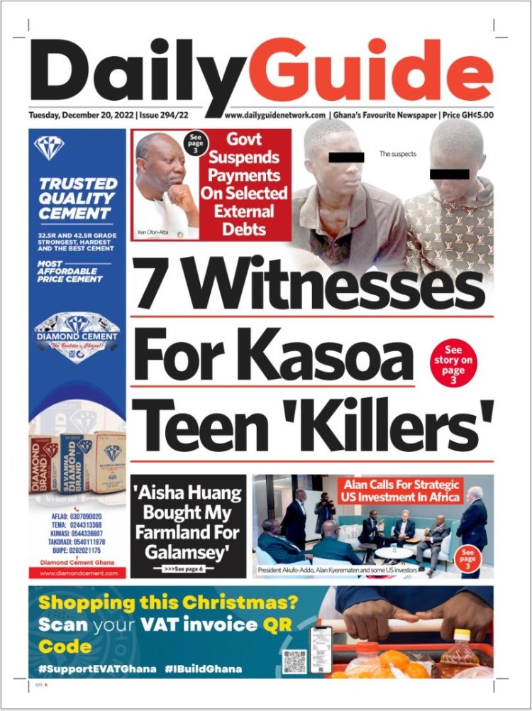 Newspaper Headlines: Tuesday, December 20, 2022 - Adomonline.com