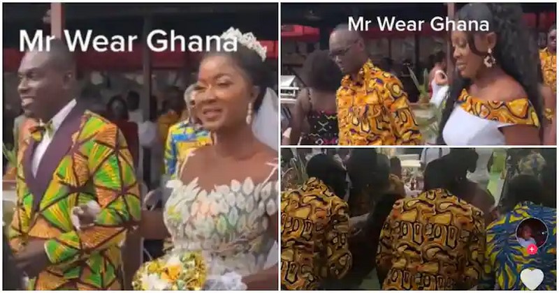 Bride blends African print with white lace to design gown for her ...