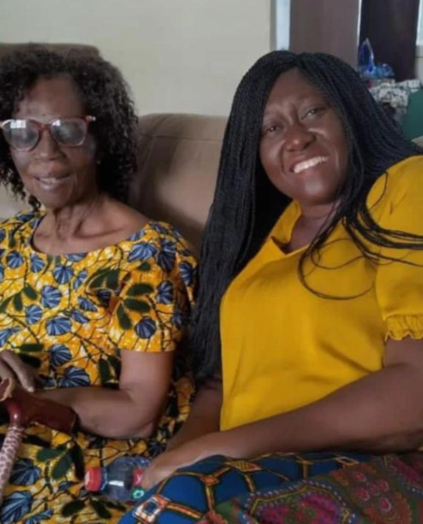 Actress Edinam Atatsi visits veteran actress Grace Nortey - Adomonline.com